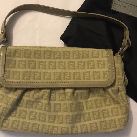 Fendi | Bags | Fendi Handbag Beige Original Signature Purse | Poshmark